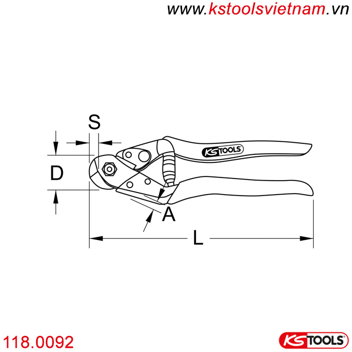Kéo cắt dây thép Ø 4,7mm 190mm KS Tools 118.0092.